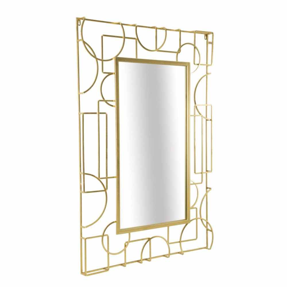 Espejo de pared rectangular moderno con marco de hierro