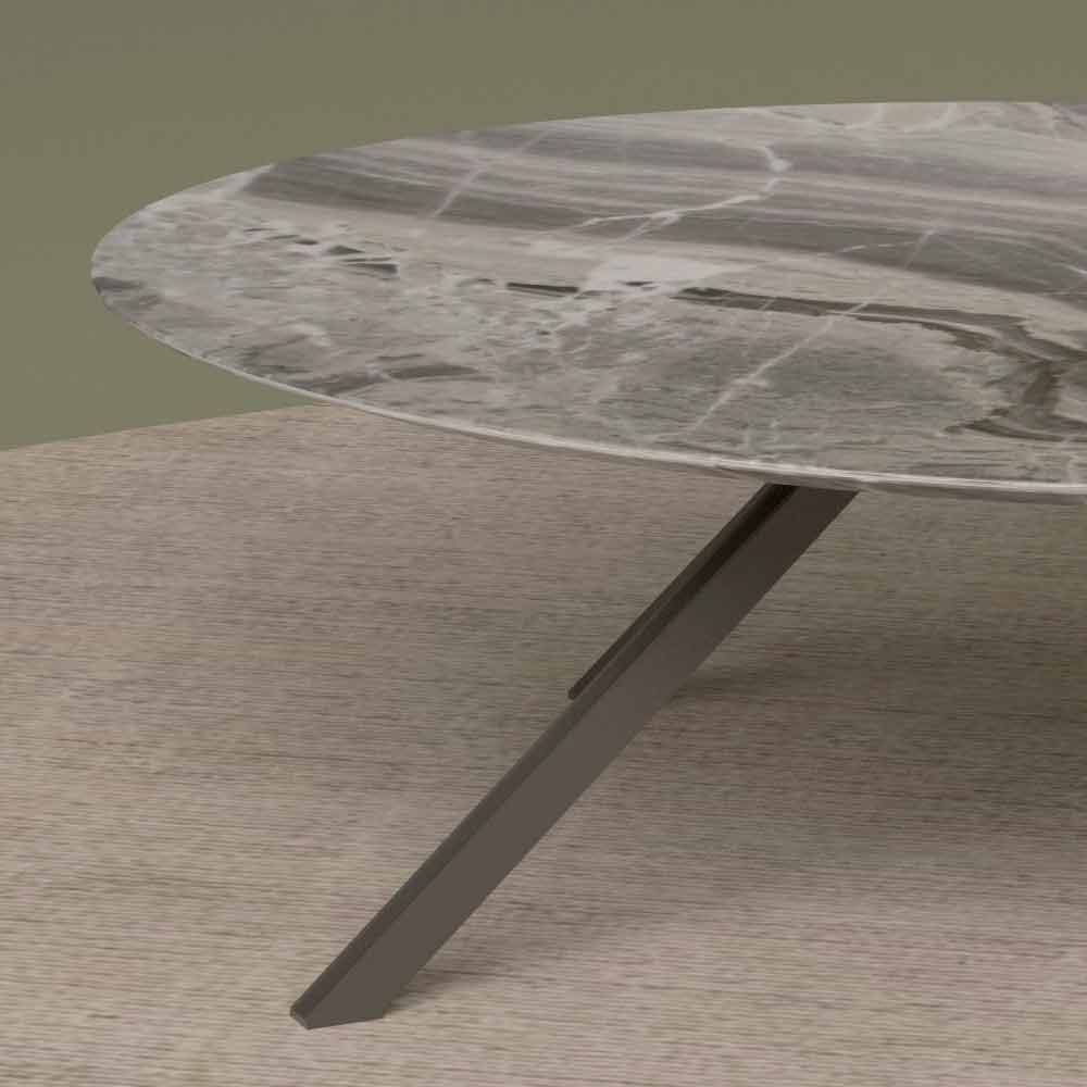 Mesa de centro de mármol y metal moderno Made in Italy