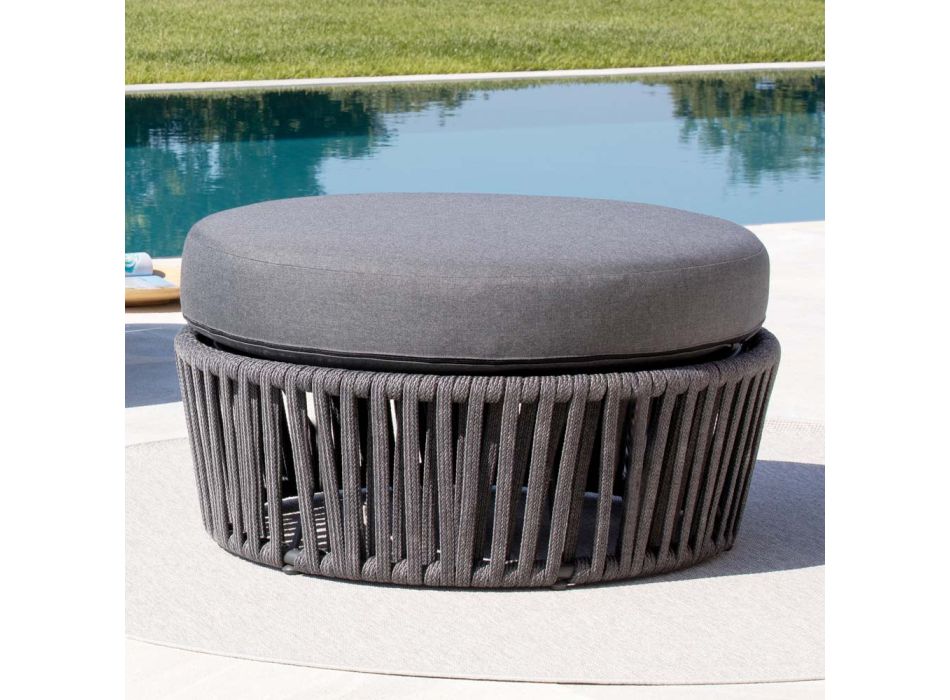 Puf de exterior en acero con cojín incluido Made in Italy
