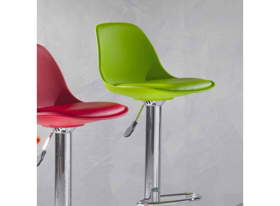 Taburete con Respaldo y Elevable, Diseño Moderno - Rosa