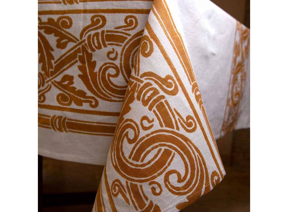 Mantel artístico con estampado a mano Pieza única preciosa